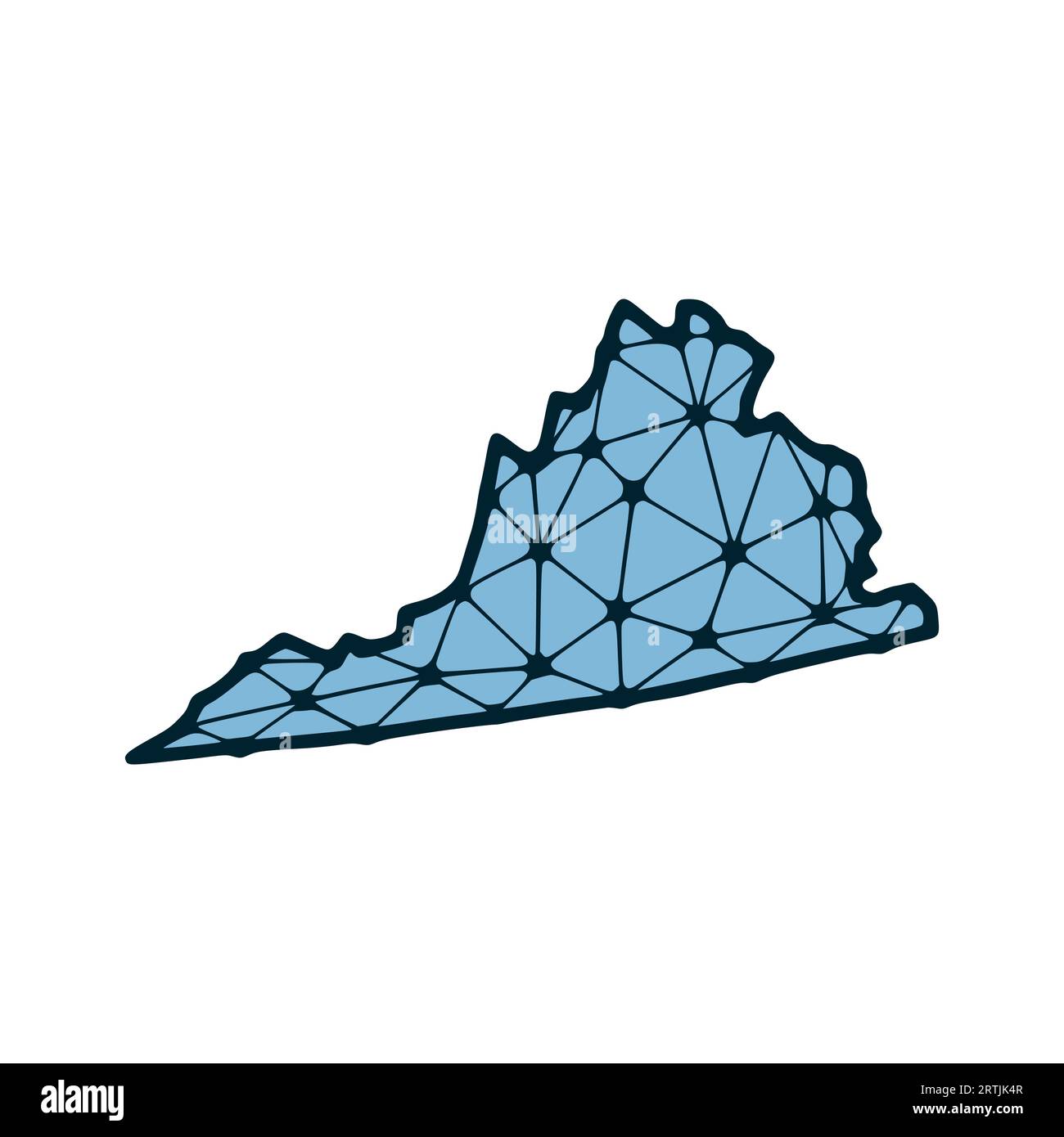 Virginia state map polygonal illustration made of lines and dots ...