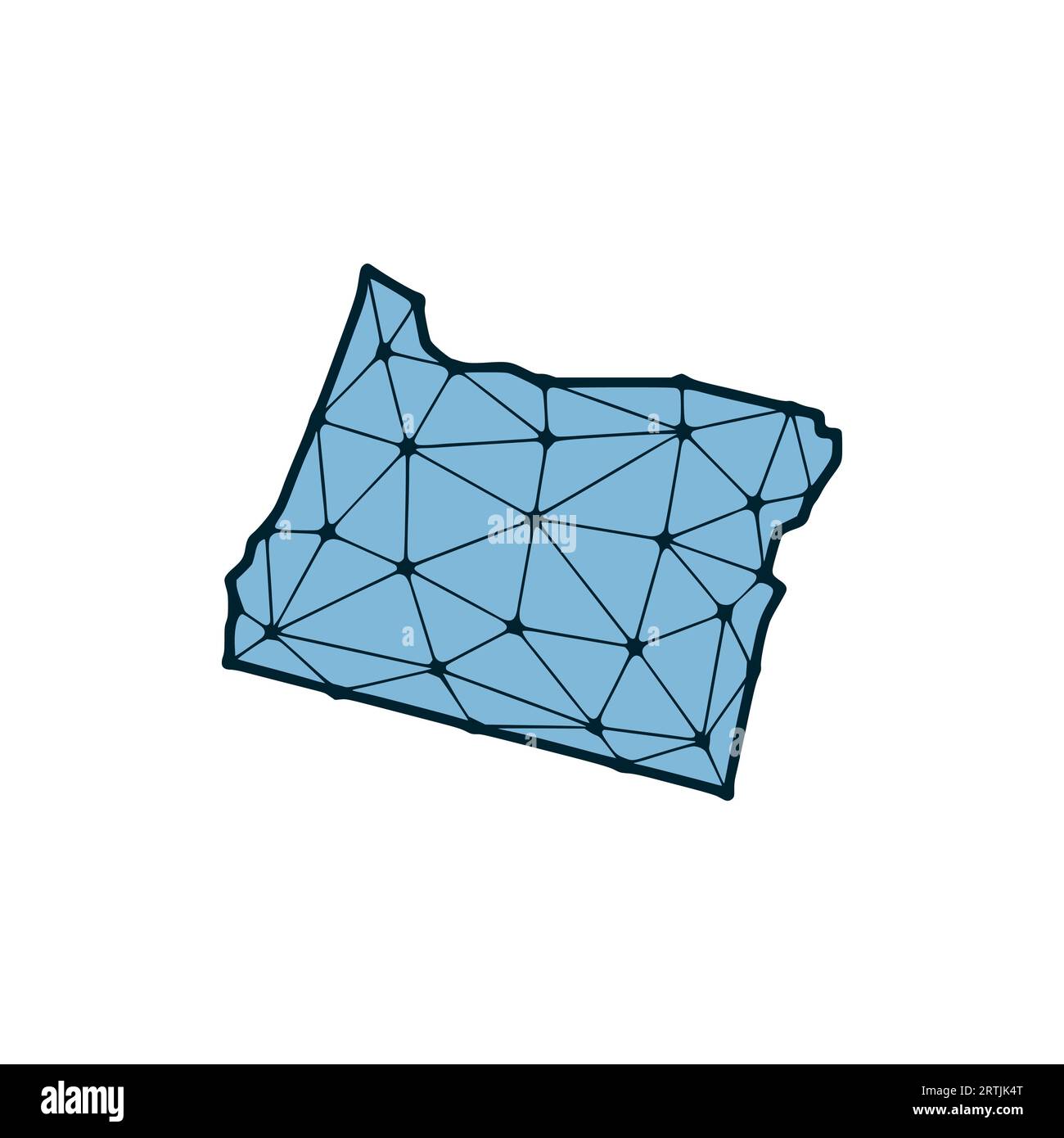 Oregon state map polygonal illustration made of lines and dots ...