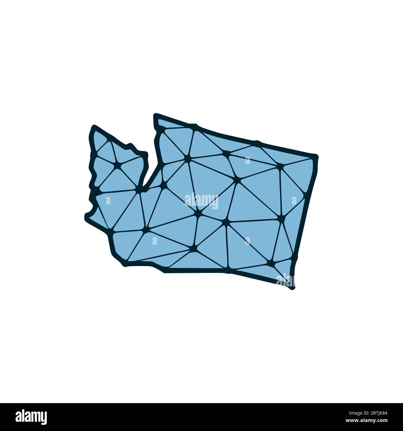 Washington state map polygonal illustration made of lines and dots ...