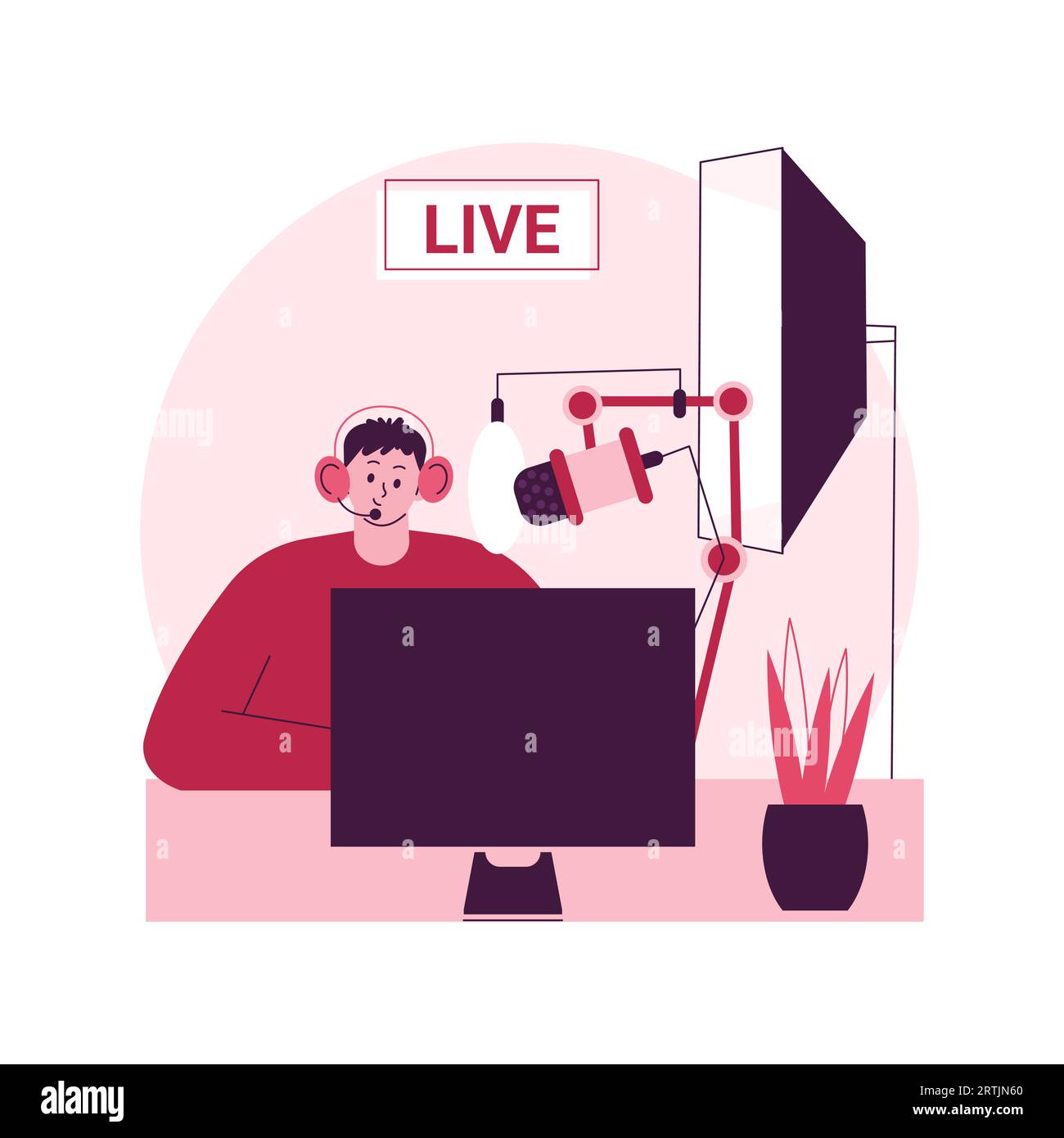 Professional livestream abstract concept vector illustration ...