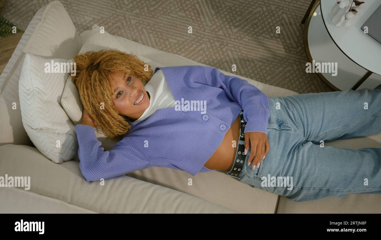 African American young happy inspired woman smiling joyful ethnic girl ...