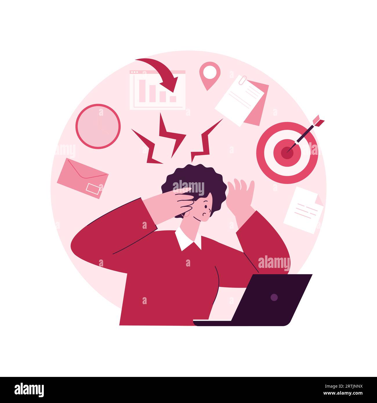 Stress abstract concept vector illustration. Acute mental disorder ...