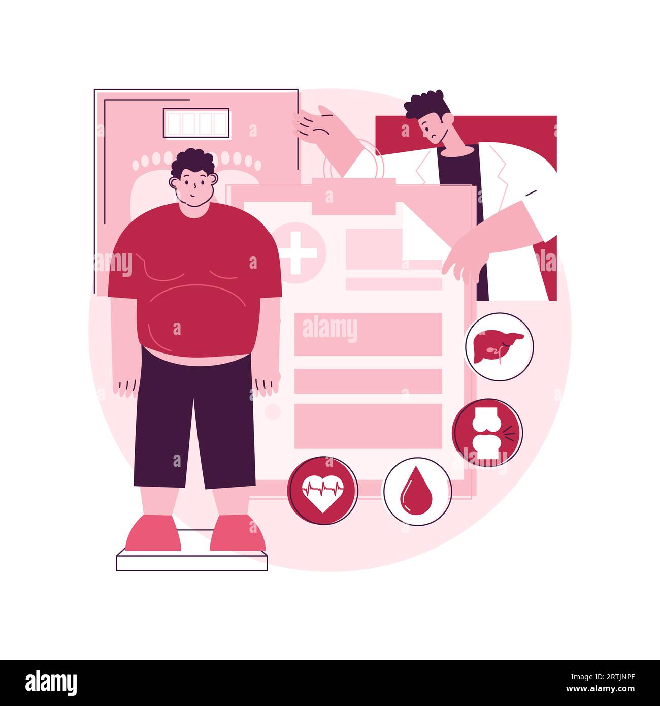 Obesity health problem abstract concept vector illustration. Obesity ...
