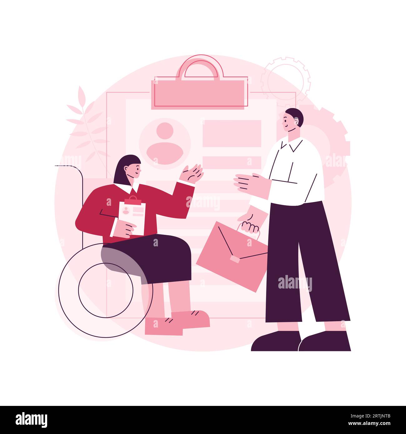 Disabled employment abstract concept vector illustration. Person with ...