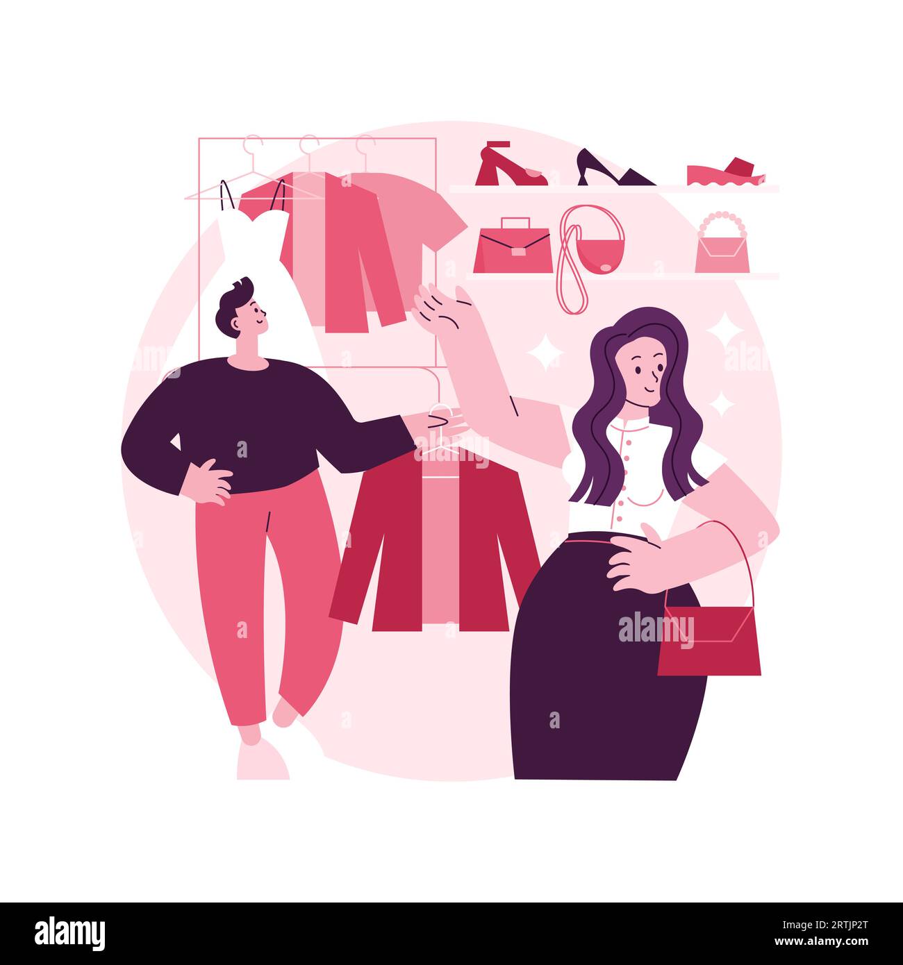 Man shopping clothes female stylist Stock Vector Images - Alamy