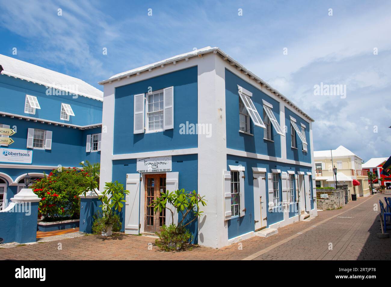 Historic commercial building on Water Street in St. George's town ...