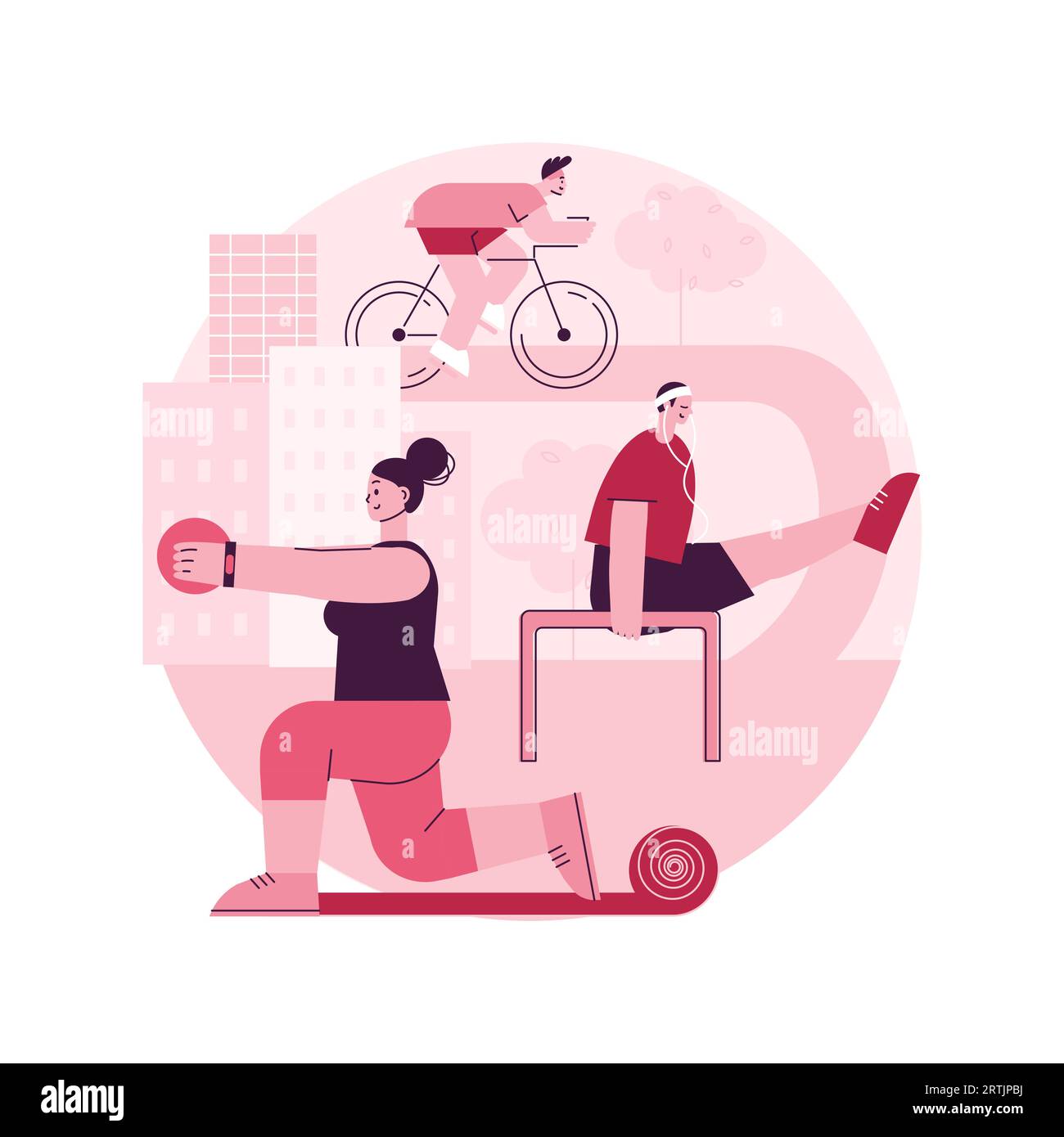 Outdoor workout abstract concept vector illustration. Cardio workout ...