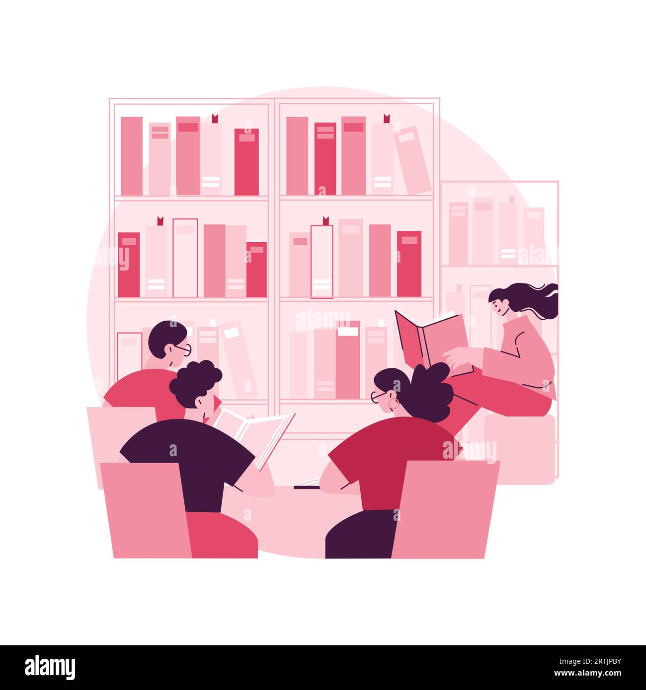 Public library abstract concept vector illustration. Children library ...