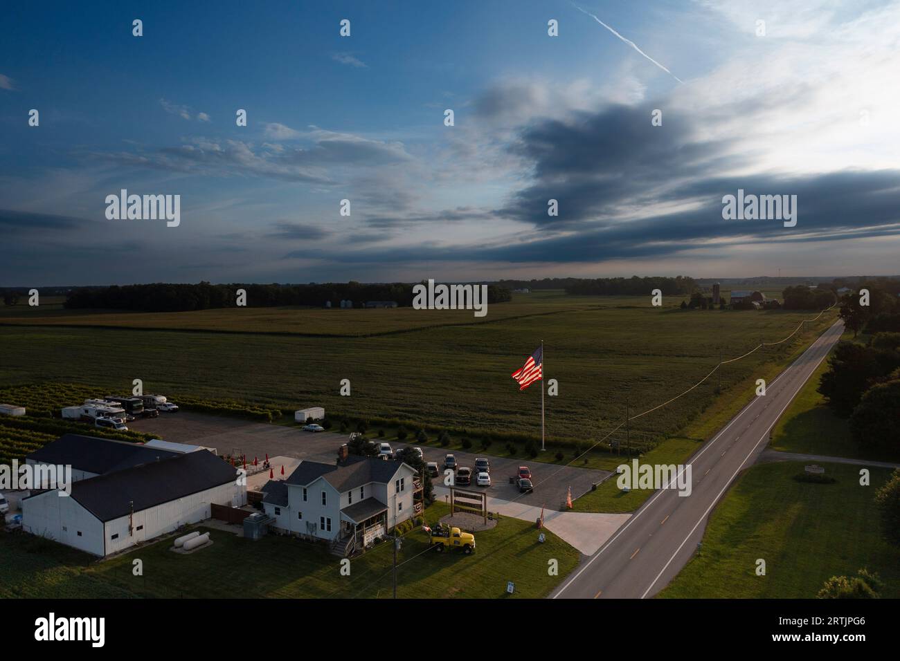Aerial View of farm land in Ohio Stock Photo - Alamy