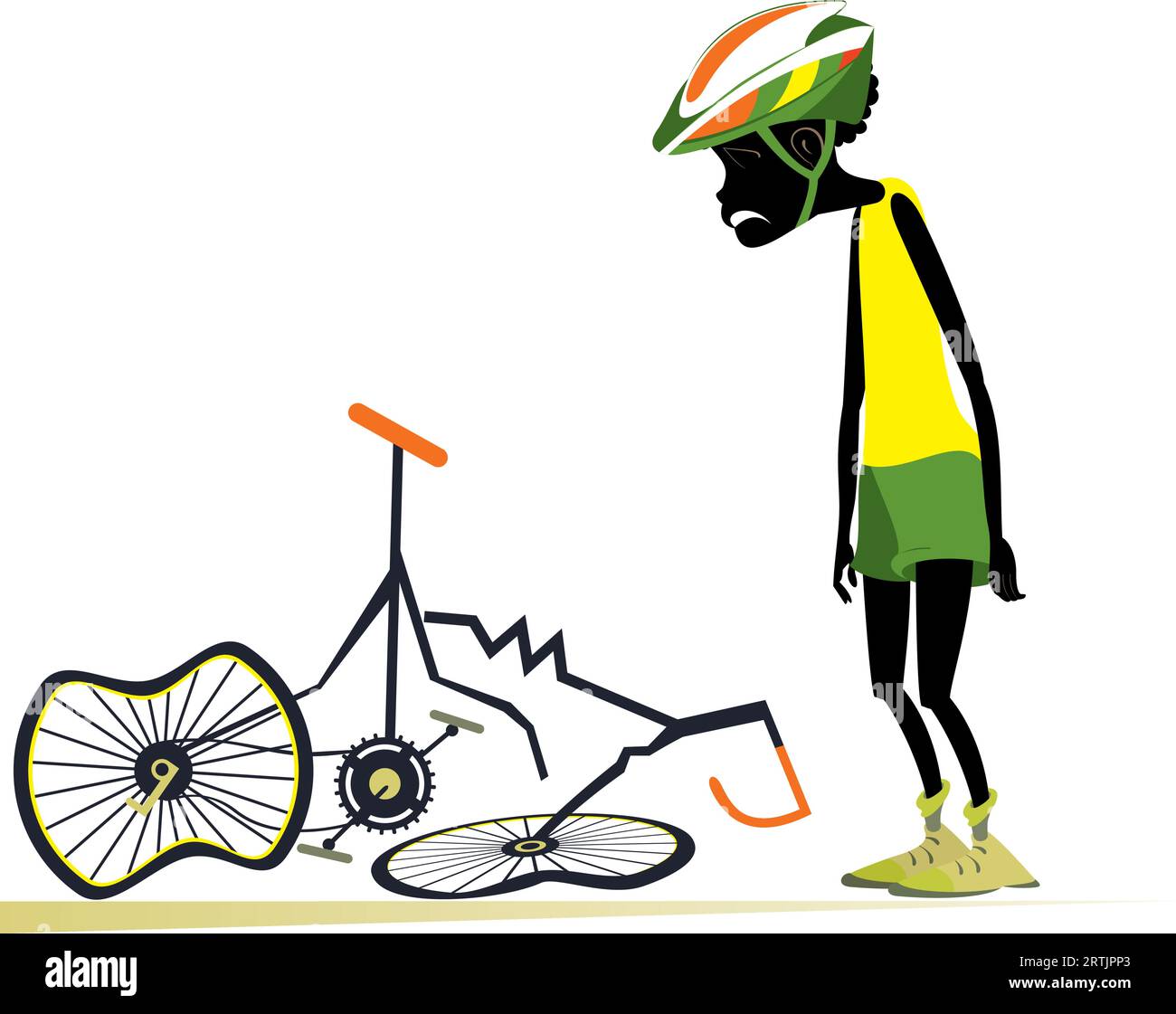 Silhouette cyclist bicycle standing Stock Vector Images - Alamy