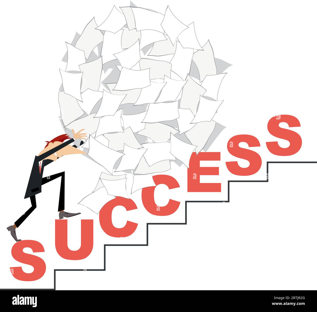 Man pushing big ball up hi-res stock photography and images - Alamy