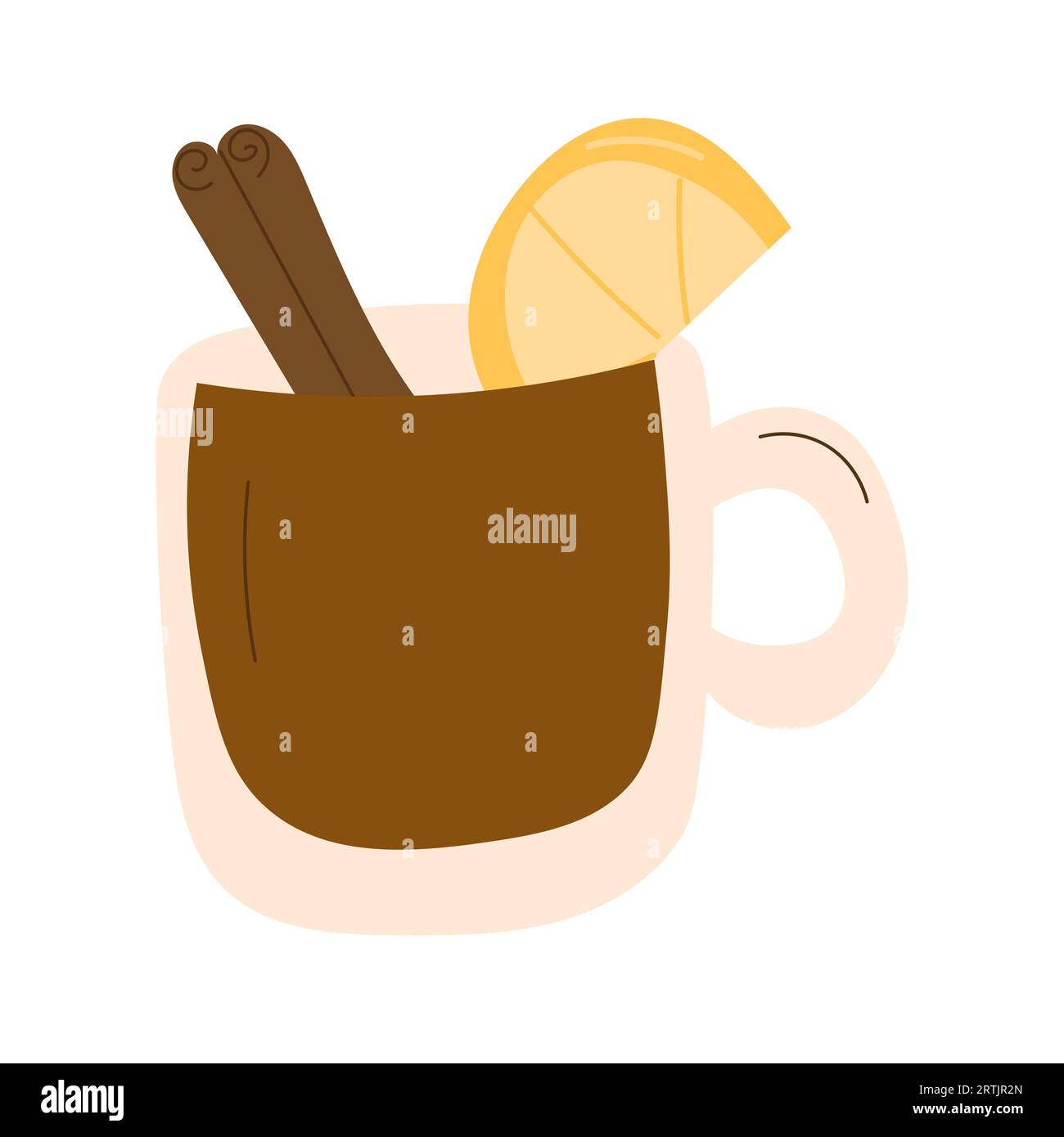 Vector Illustration With Cup Mulled Wine Stock Vector Image And Art Alamy