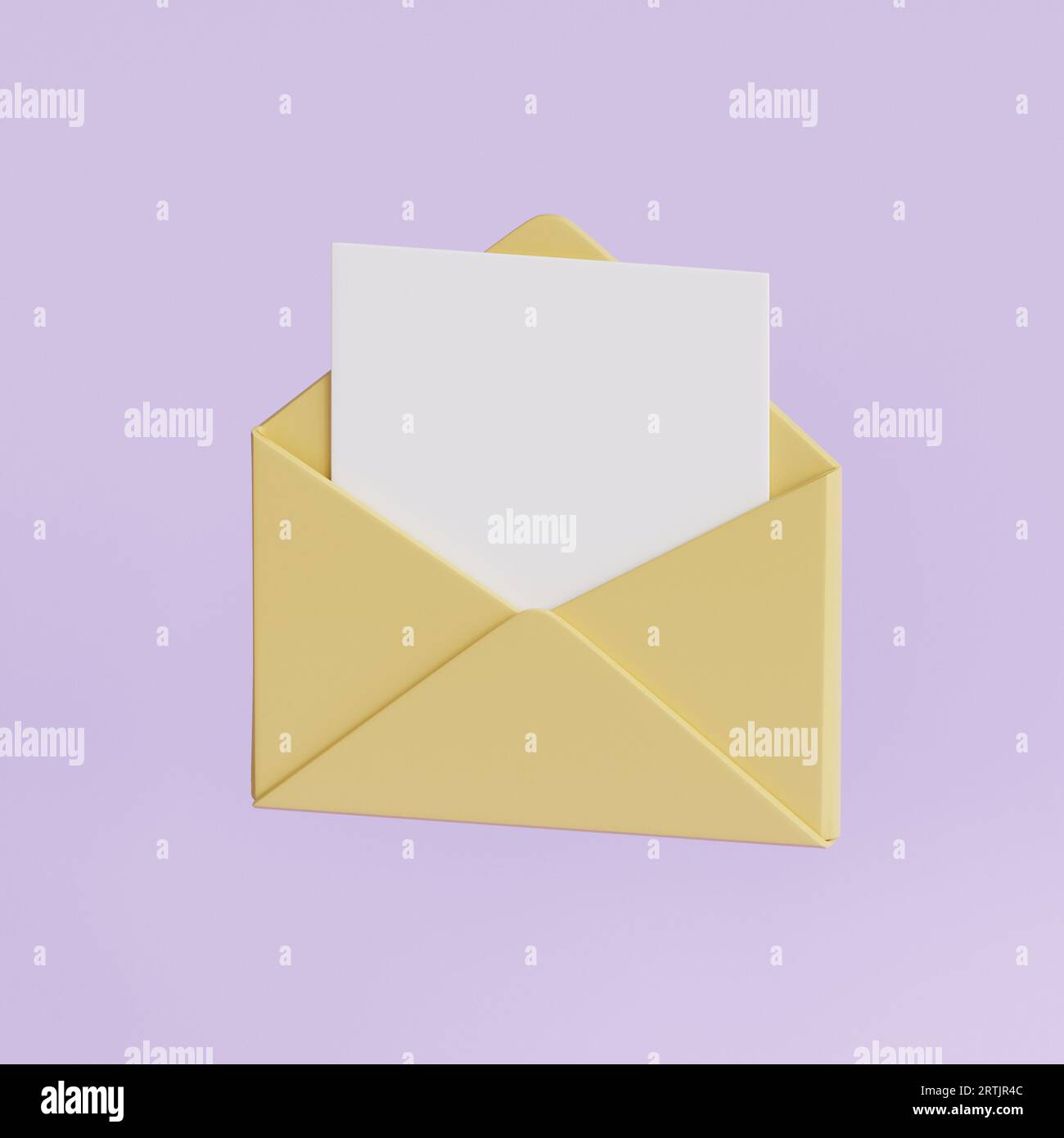 Open letter envelope with empty white paper letter inside. Business ...