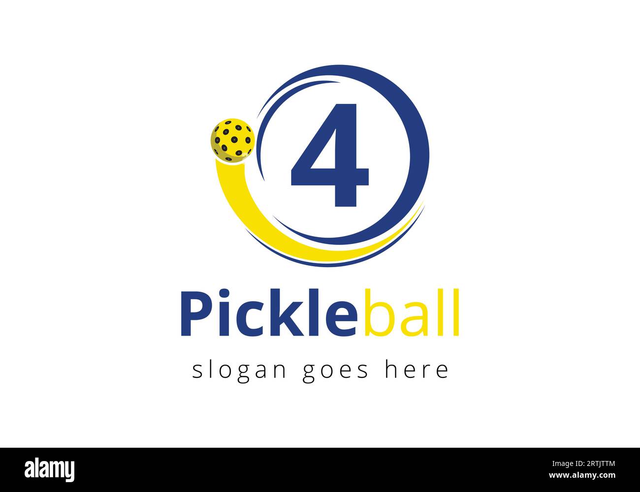 Initial 4 Letter alphabet with Pickleball Logo Concept With Moving ...