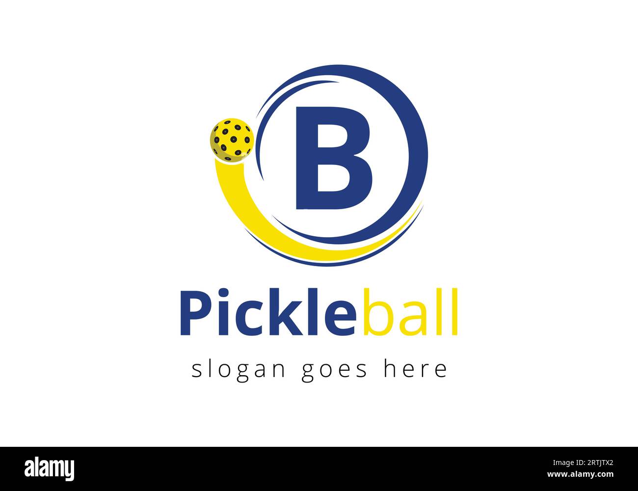 Initial B Letter alphabet with Pickleball Logo Concept With Moving ...