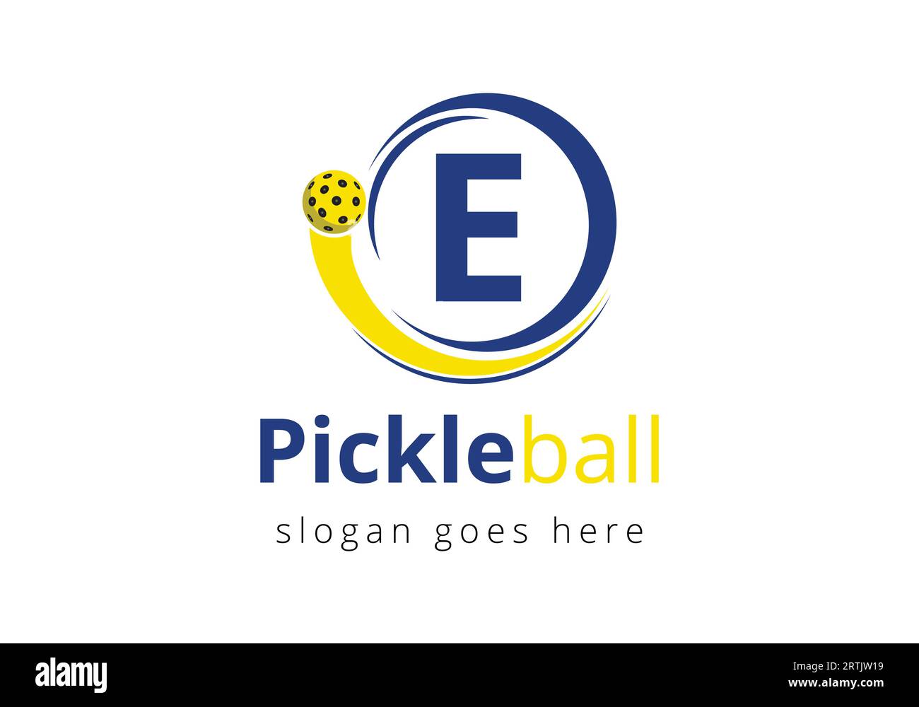 Initial E Letter alphabet with Pickleball Logo Concept With Moving ...