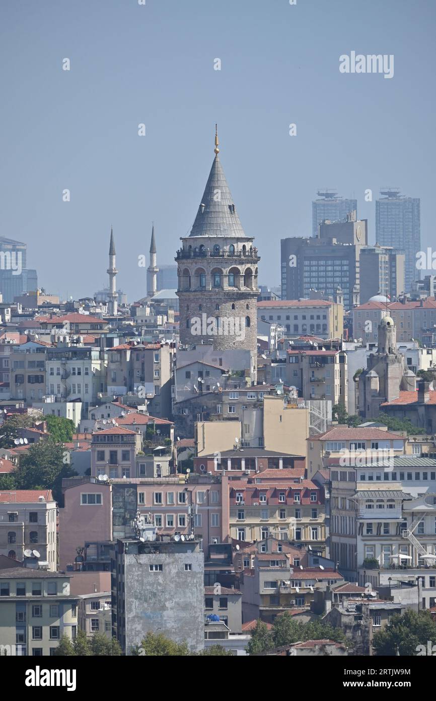 Galata Tower. The tower, built by the Genoese, is located in Istanbul ...