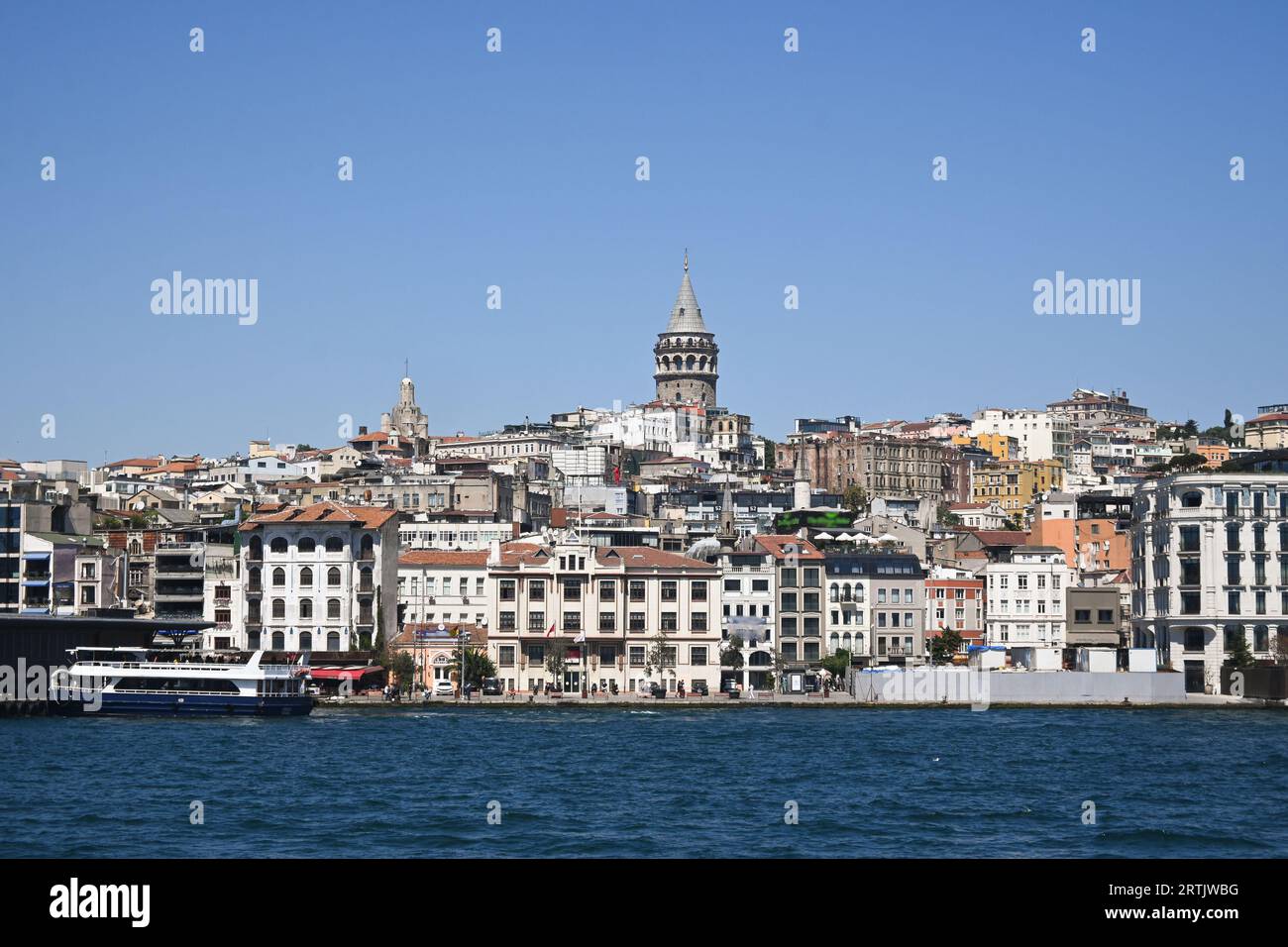 Galata Tower. The tower, built by the Genoese, is located in Istanbul ...