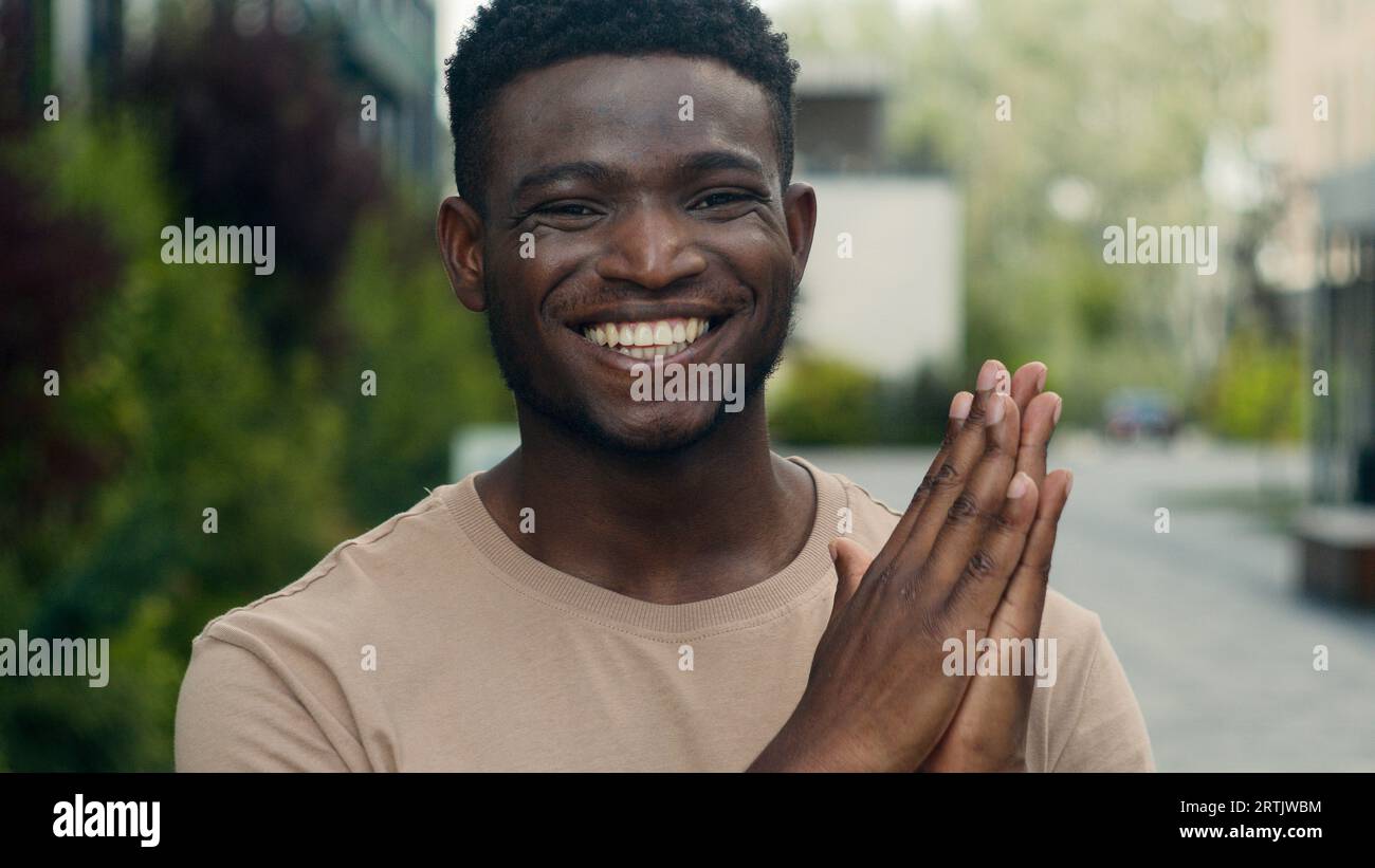 African American man smiling ethnic guy male smile toothy happy ...
