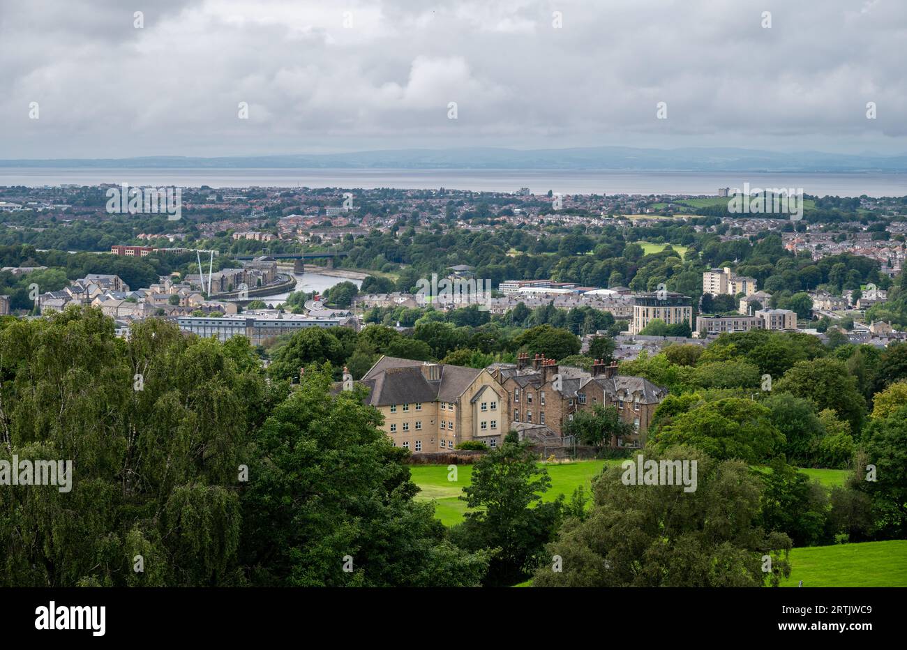 Lancaster city skyline and aerial view of cityscape of Lancashire UK ...