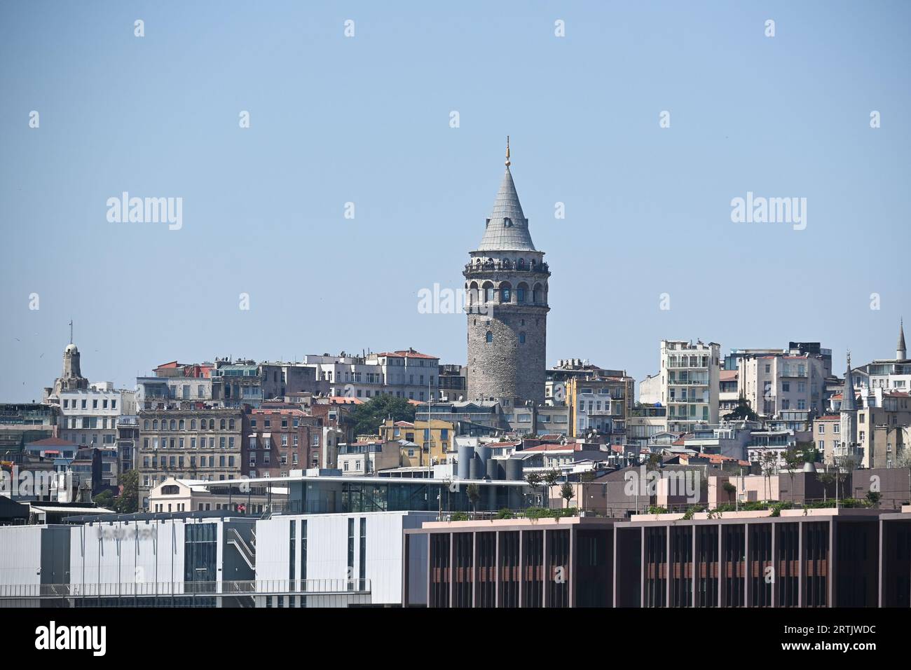 Galata Tower. The tower, built by the Genoese, is located in Istanbul ...