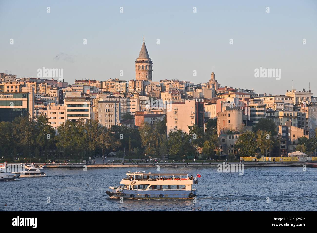 Galata Tower. The tower, built by the Genoese, is located in Istanbul ...
