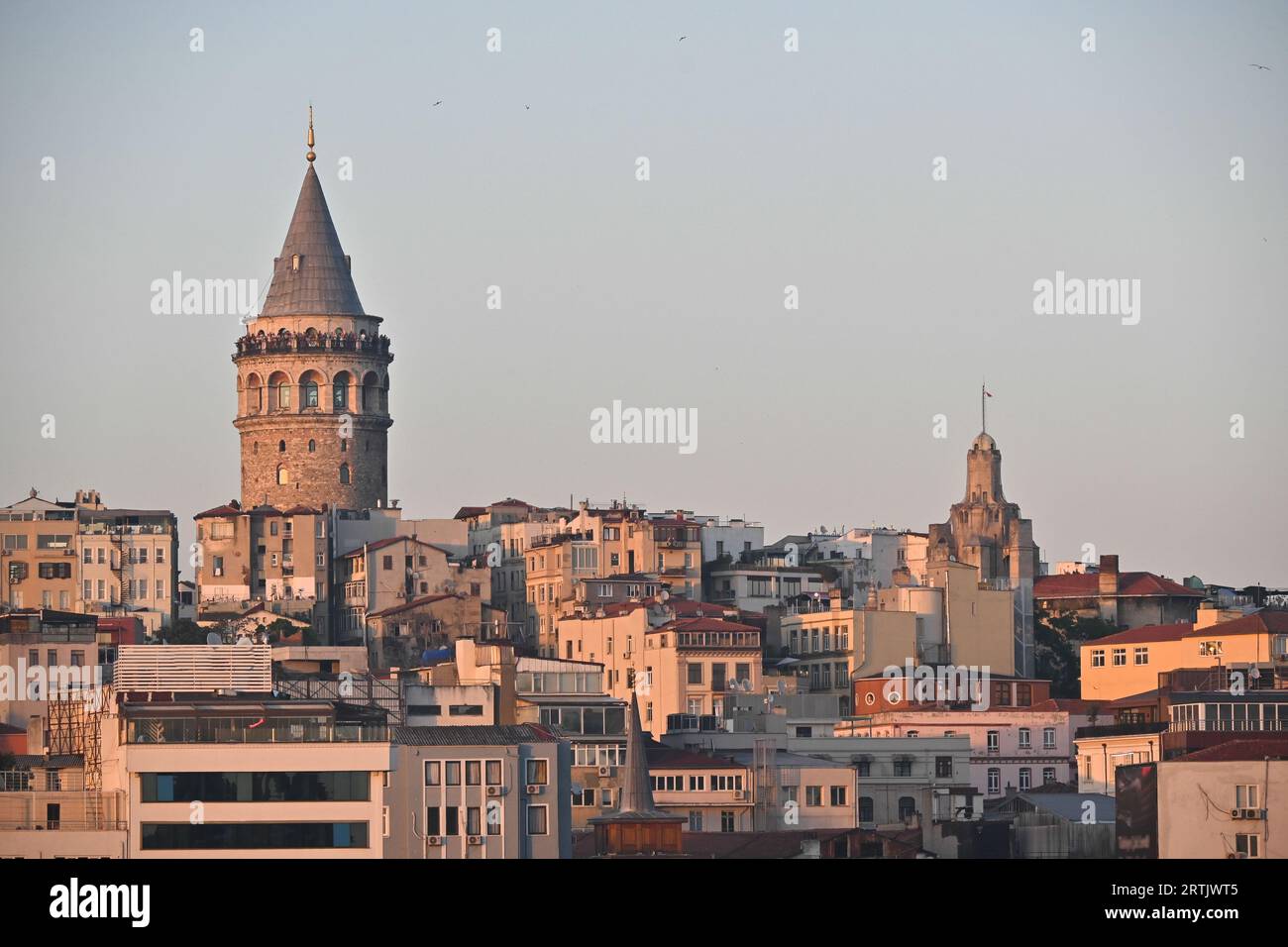 Galata Tower. The tower, built by the Genoese, is located in Istanbul ...