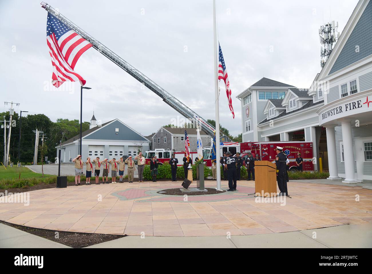911 commemoration ceremony at Brewster, MA Fire Headquarters on Cape ...