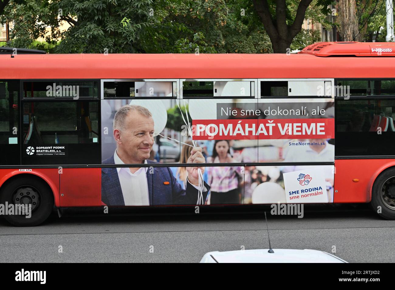 Election poster at public bus (billboard) with photo of leader Boris ...