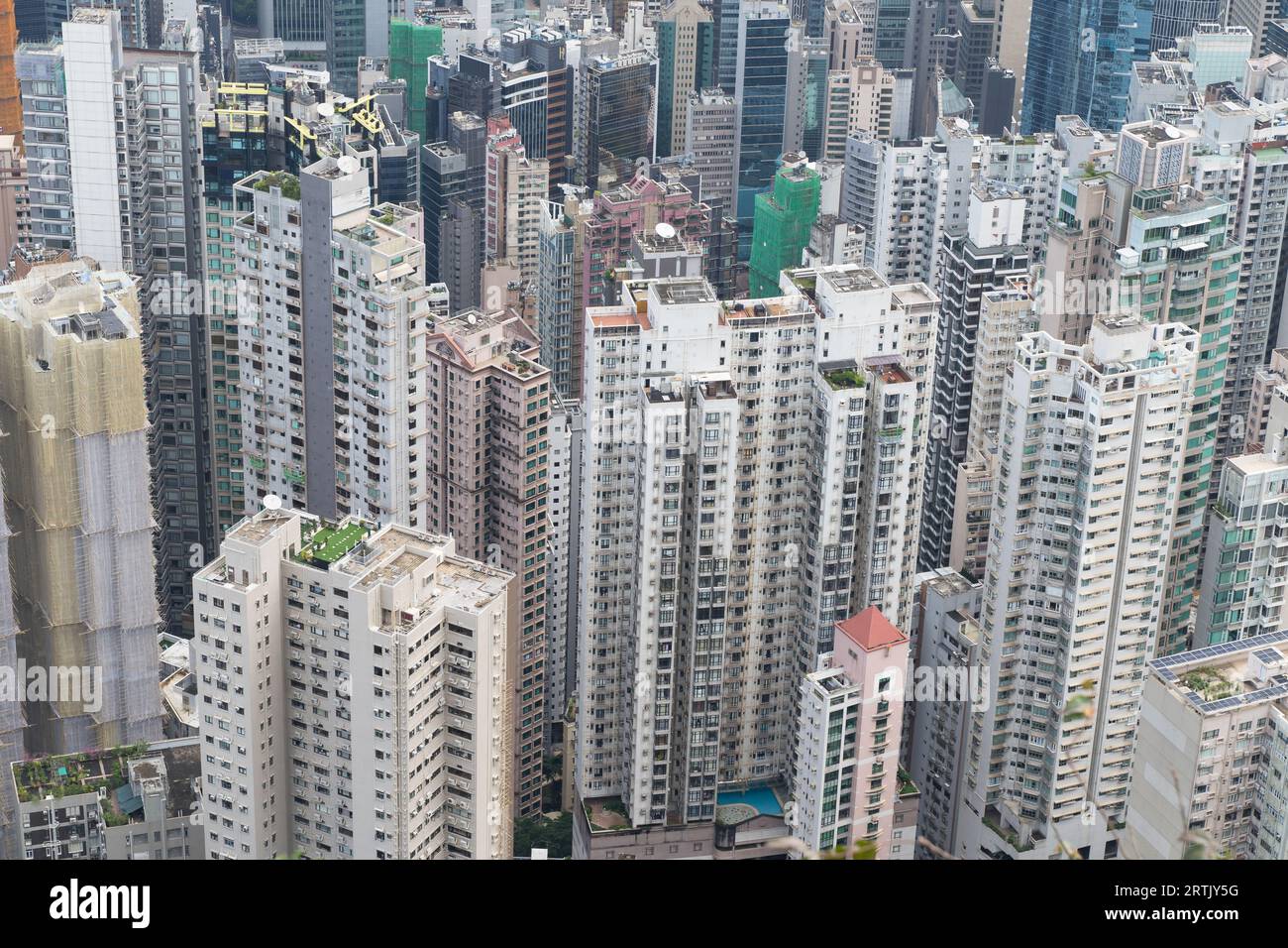 High rise apartment buildings in Hong Kong densely packed together Stock Photo - Alamy