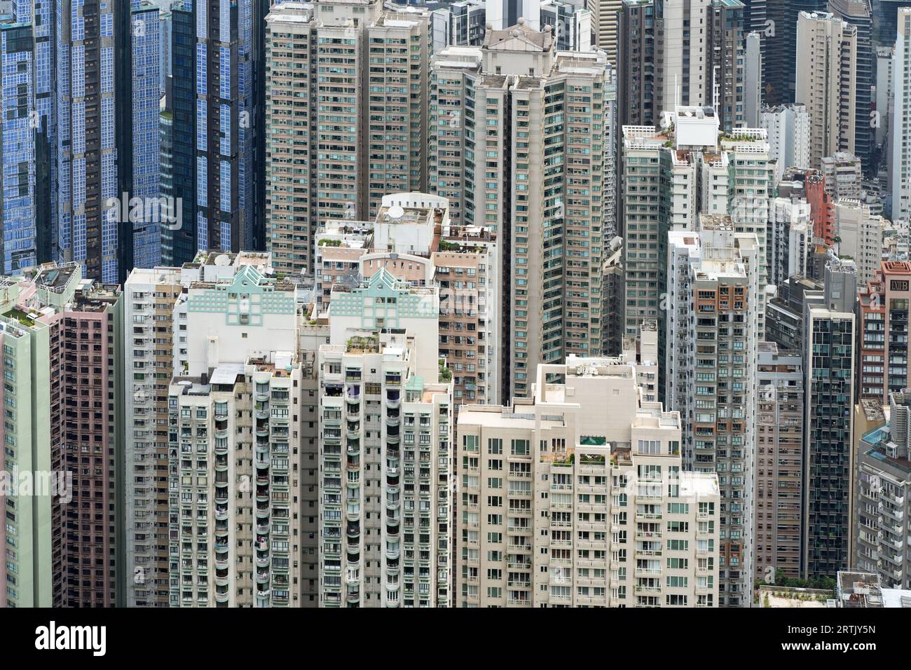 High rise apartment buildings in Hong Kong densely packed together Stock Photo - Alamy