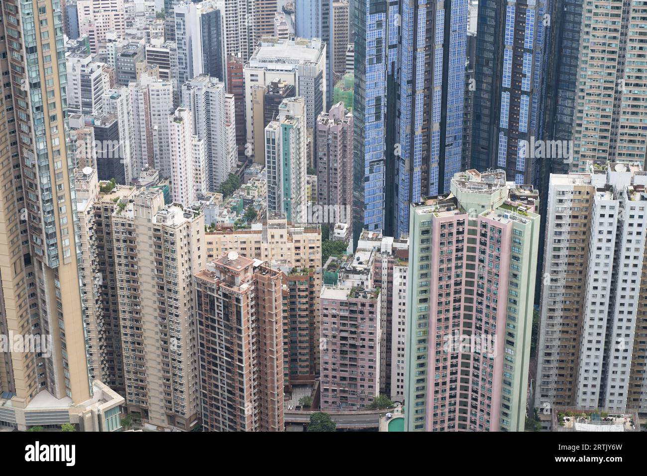 High rise apartment buildings in Hong Kong densely packed together Stock Photo - Alamy