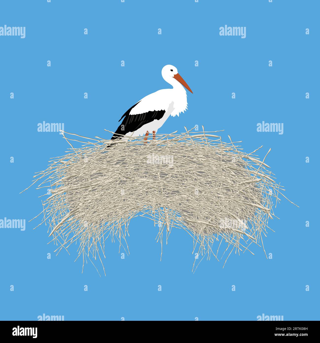 Black white bird nest Stock Vector Images - Alamy