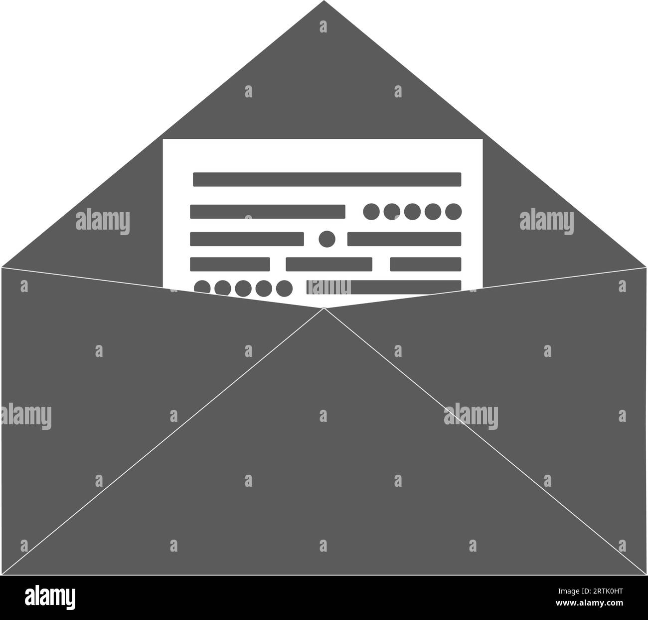 Opened Envelope Icon. Receive mail icon sms line. Text Message Chat ...