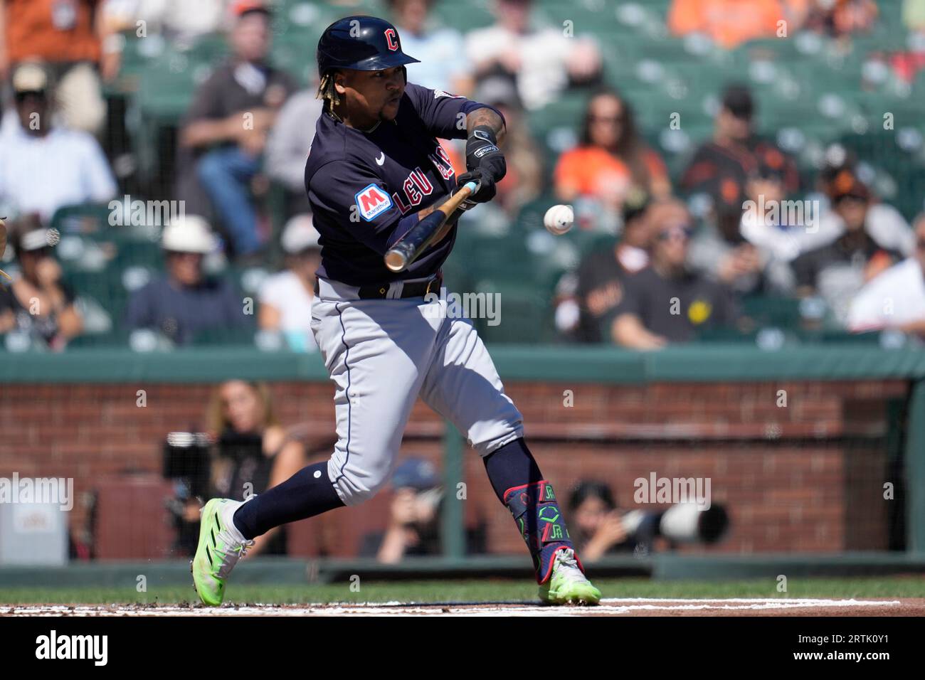 Cleveland Guardians' Jose Ramirez hits a two-run home run against the ...