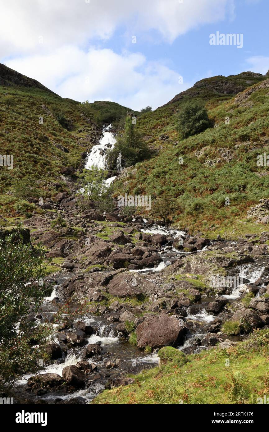 Sour Milk Gill Waterfall in the Easedale Valley, Cumbria Stock Photo ...