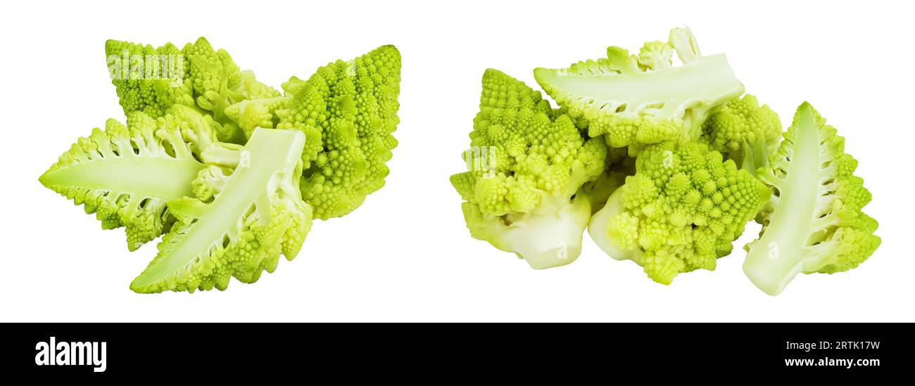 Romanesco broccoli cabbage or Roman Cauliflower isolated on white ...