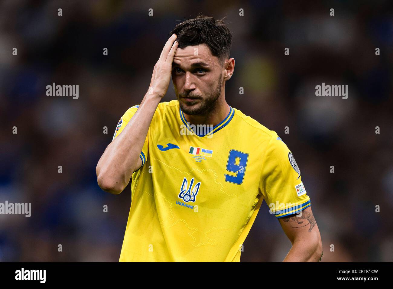 Roman Yaremchuk of Ukraine looks dejected during the UEFA EURO 2024 ...