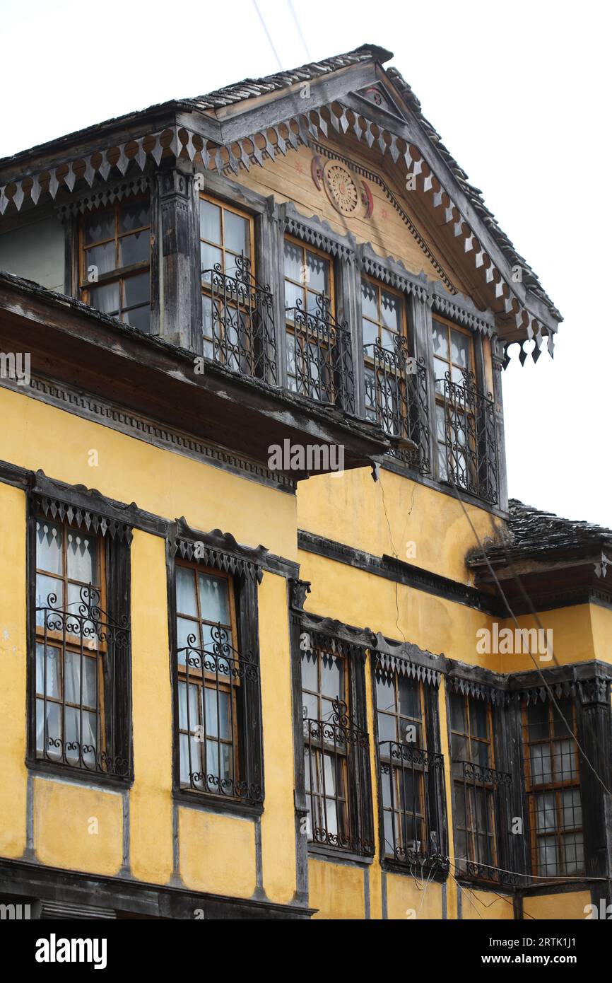 Old retro doors and windows damaged from weather in ancient city of ...