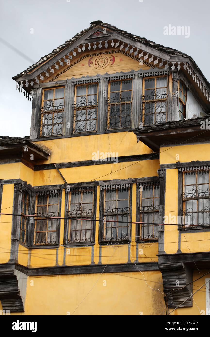 Old retro doors and windows damaged from weather in ancient city of ...