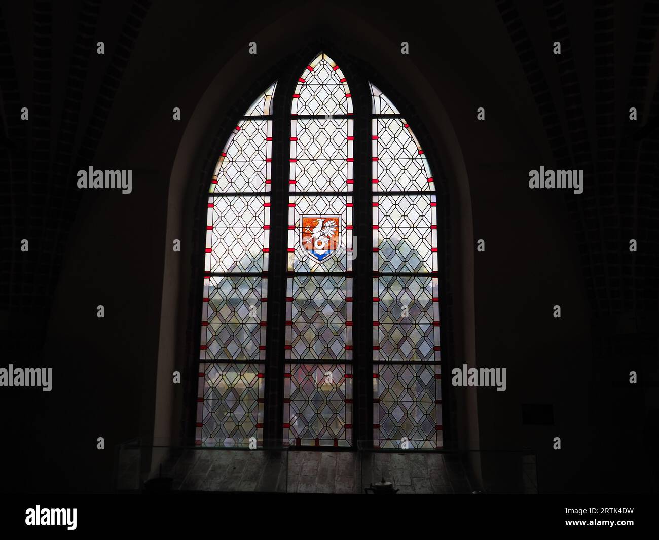 The stained glass window of Darlowo Castle Stock Photo - Alamy