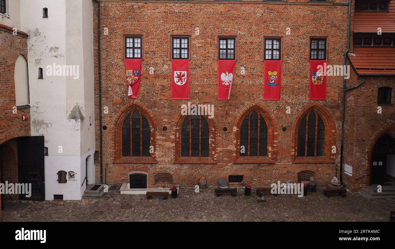 The courtyard of Darlowo castle, Poland - on the right hand side there ...