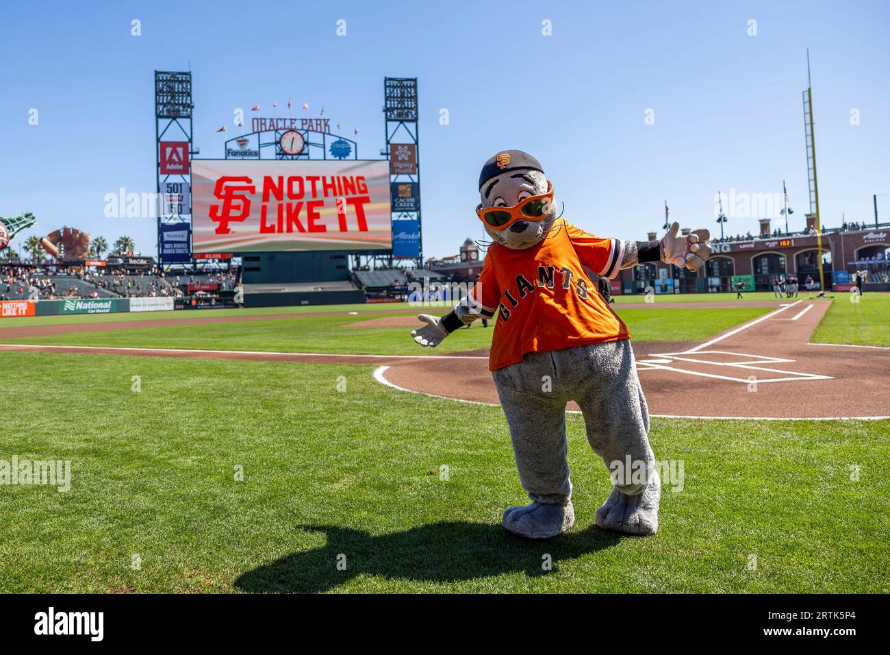 SAN FRANCISCO, CA - SEPTEMBER 13: San Francisco mascot Lou Seal is ...
