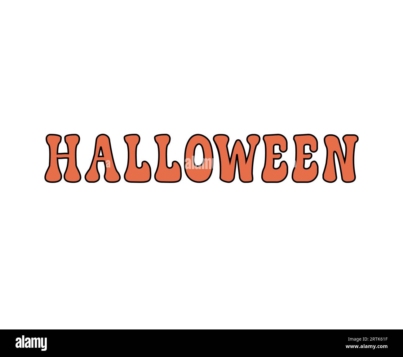 Vector retro groovy Halloween lettering isolated on white background ...