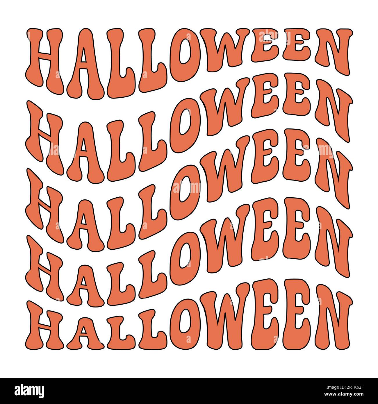 Vector retro groovy Halloween lettering isolated on white background ...