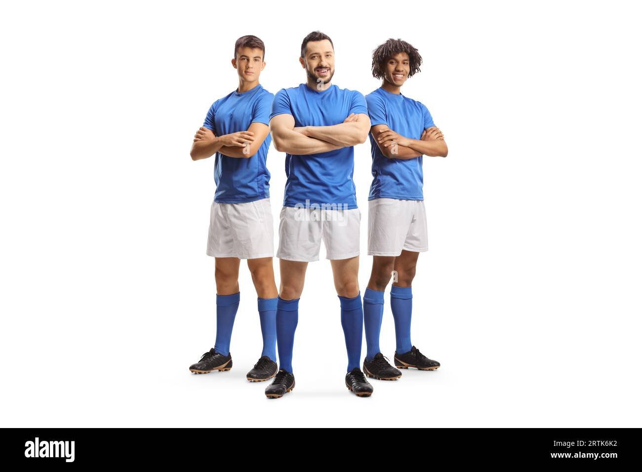 Sport football posing team shot Cut Out Stock Images & Pictures - Alamy