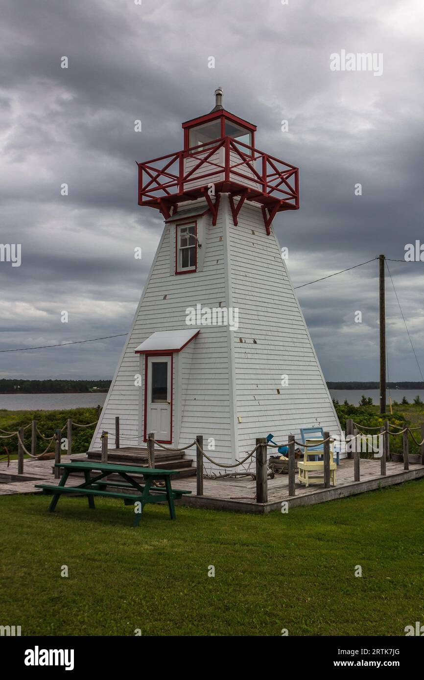 Wood Islands Rear Range Lighthouse, Prince Edward Island, Canada Stock ...