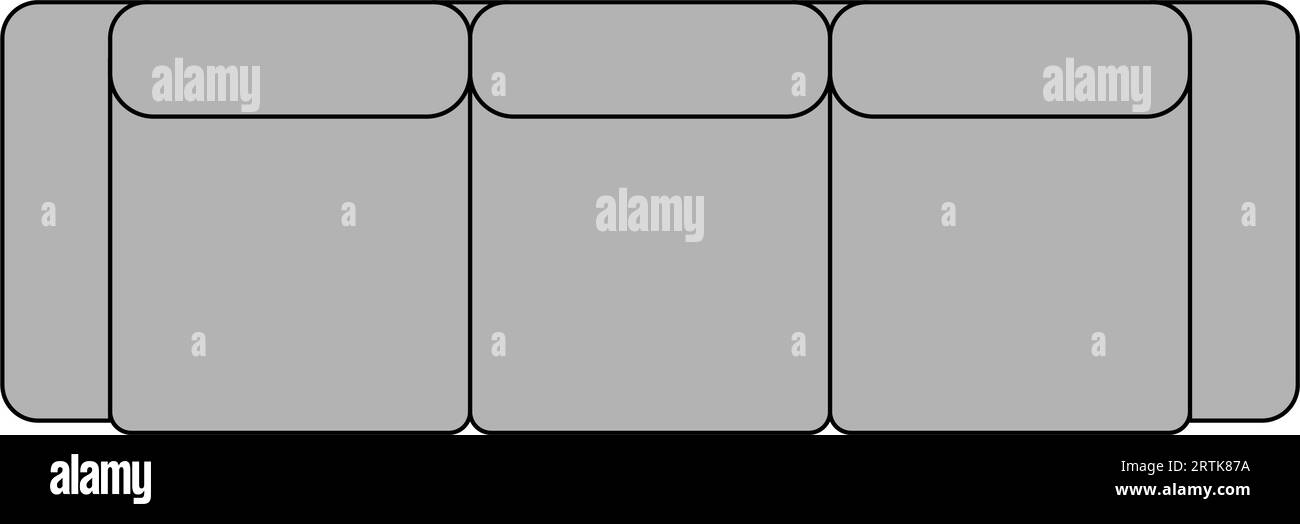 Sofa 3 seater Top view vector illustration design Stock Vector Image ...