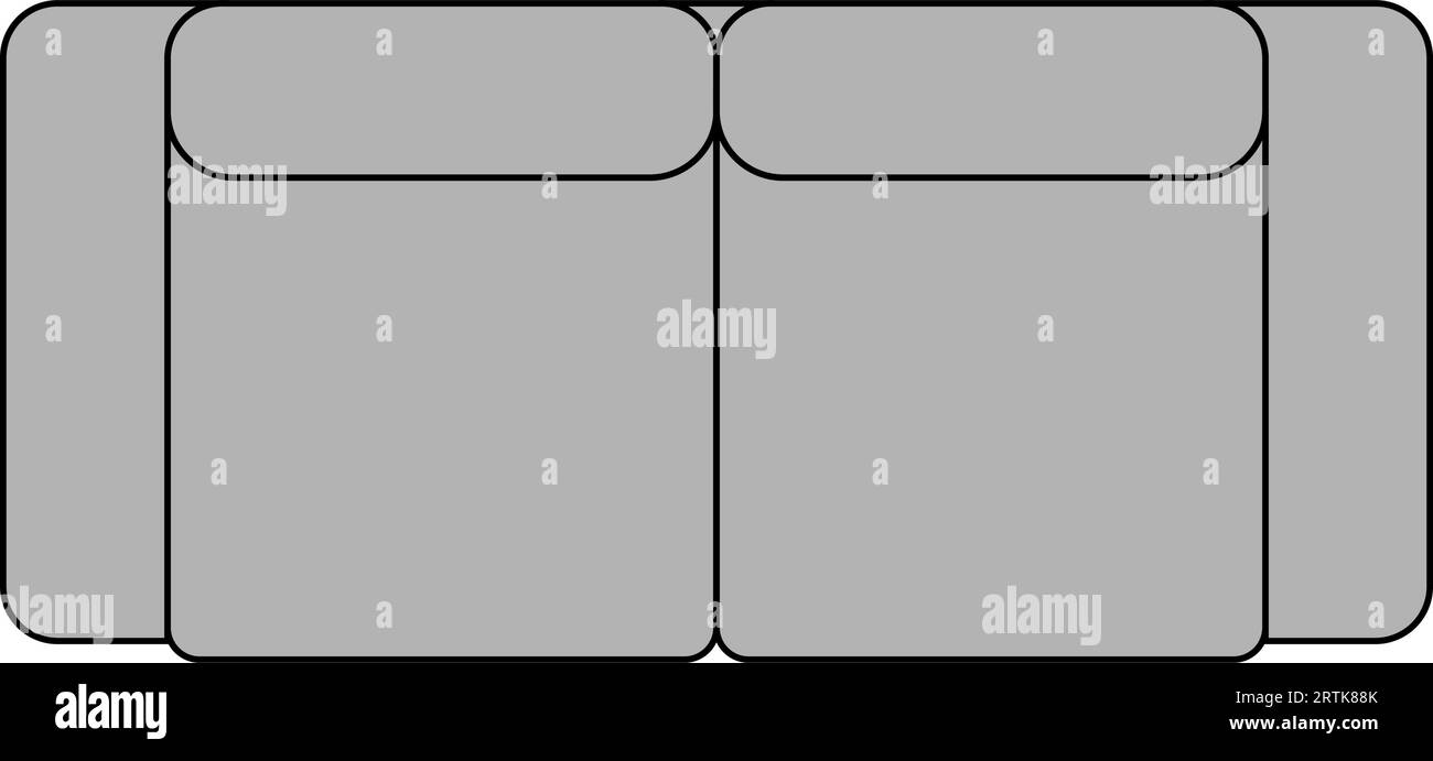 Sofa 2 seater Top view vector illustration design Stock Vector Image ...