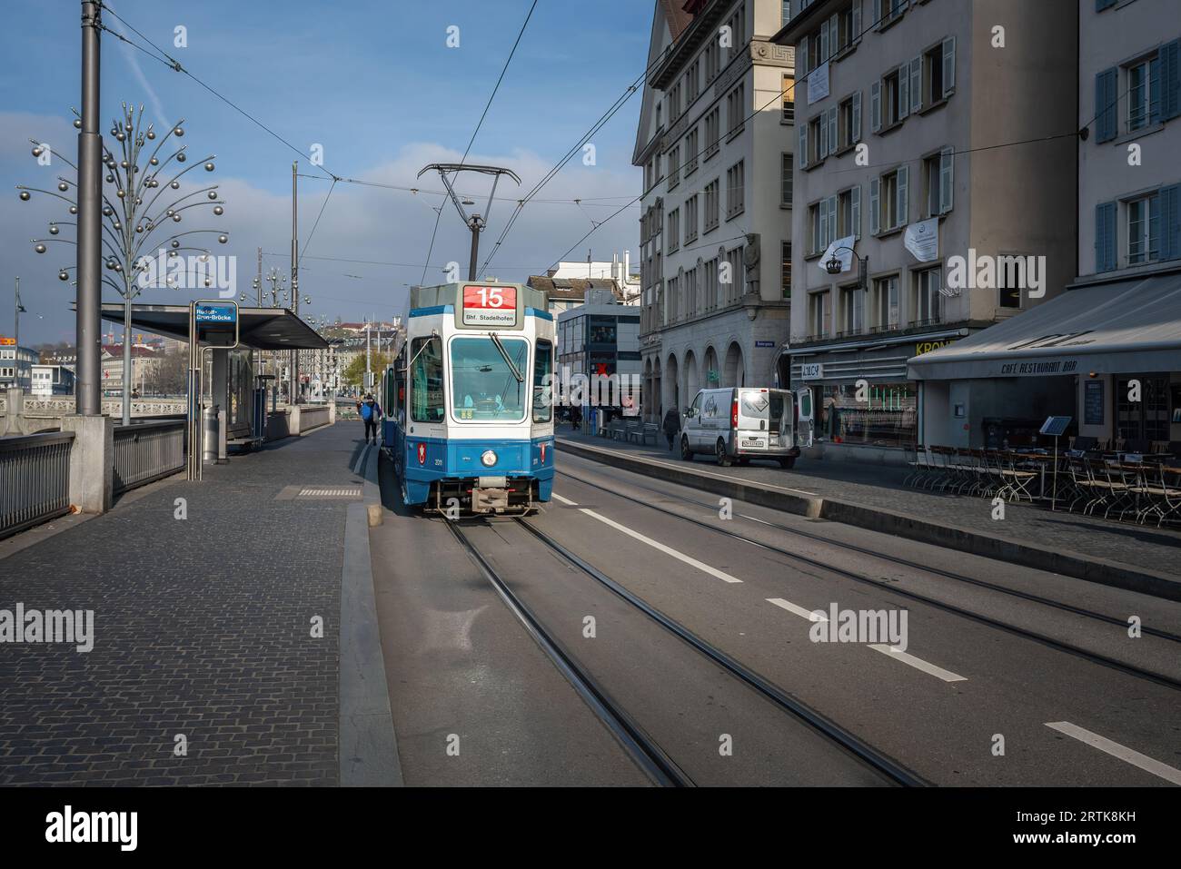 Blue Tram - Zurich, Switzerland Stock Photo - Alamy